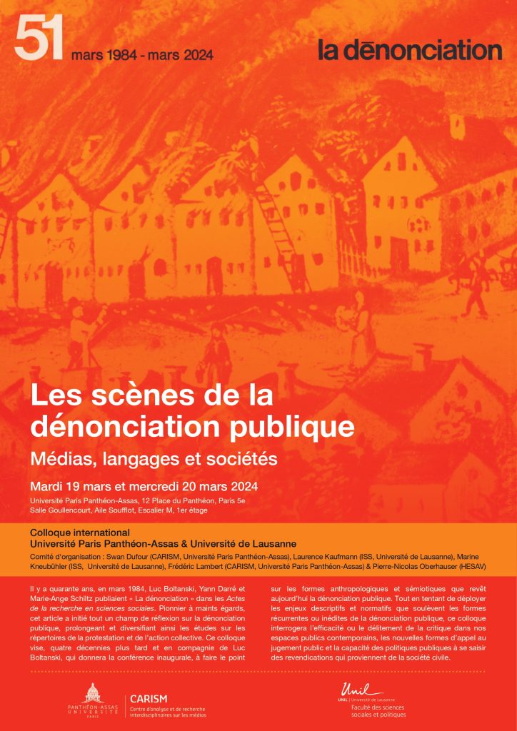 Colloque International - Les scènes de la dénonciation publique. Médias ...