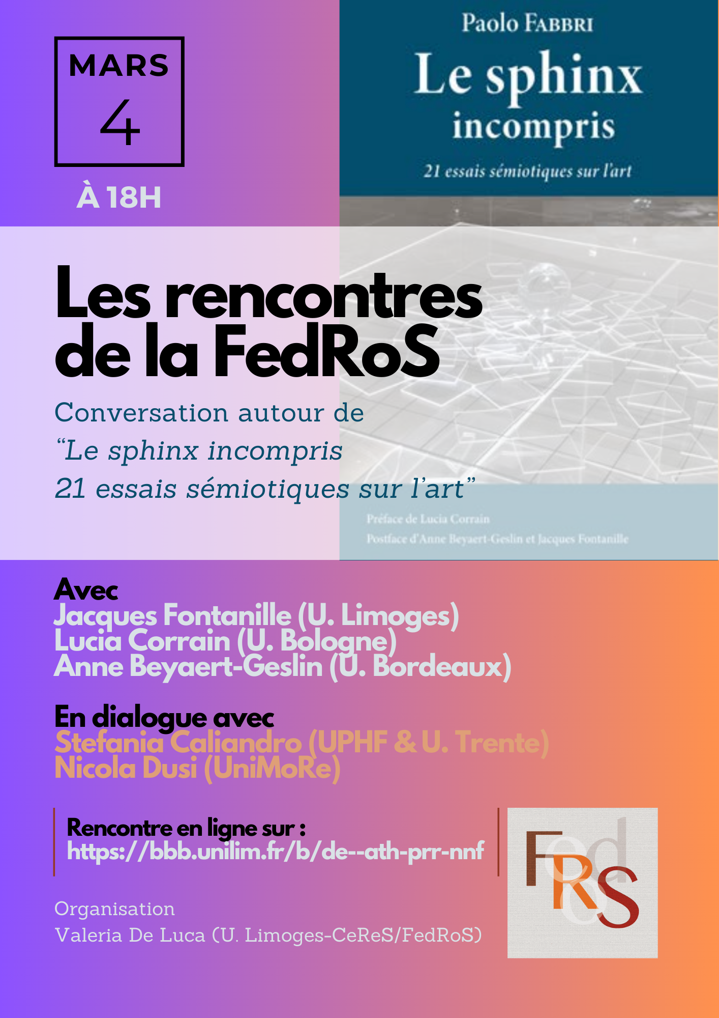 Les rencontres de la FedRoS – 4 mars - Fédération Romane de Sémiotique